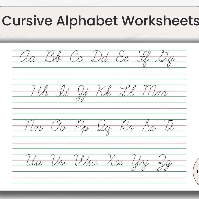 Cursive Practice Sheets - Etsy