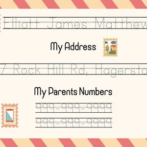 Personalized Name Tracing Worksheet: Address & Phone Number (digital ...