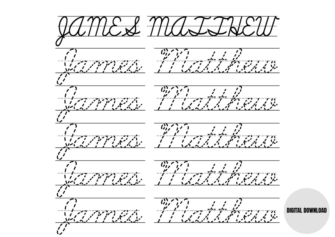 Custom Cursive Name Tracing Worksheet: Preschool Handwriting (digital ...