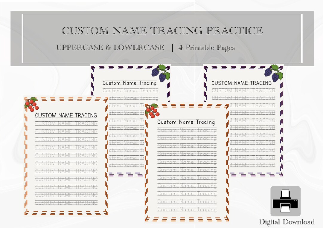 Custom Name Writing Practice, Preschool Activity, Personalized Name ...