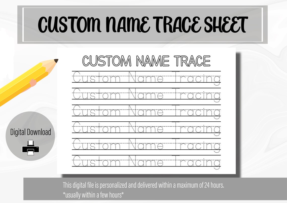 Personalized Name Tracing Sheet, Custom Name Trace, Preschool Letter ...