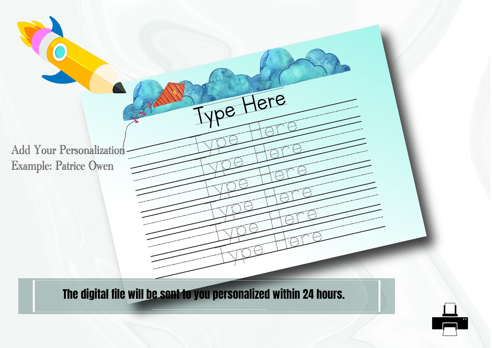 Custom Educational Tracing Sheet Personalized Trace Name - Etsy