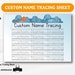 Custom Educational Tracing Sheet, Personalized Trace Name Worksheet ...