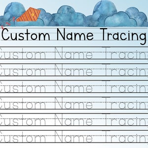 Custom Educational Tracing Sheet, Personalized Trace Name Worksheet ...