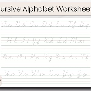 Cursive Alphabet Letter Tracing Worksheets Printable Cursive - Etsy