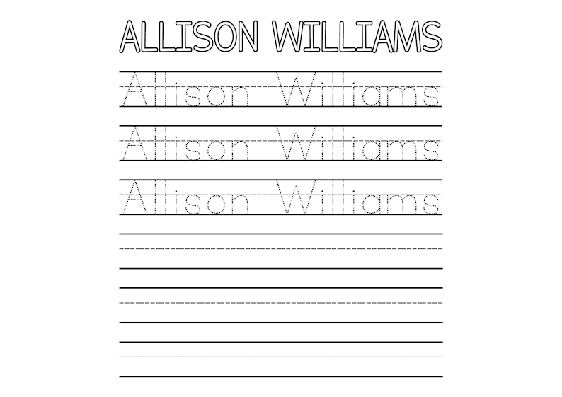 Personalized Name Tracing Sheet for Preschool, Custom Learn to Write ...