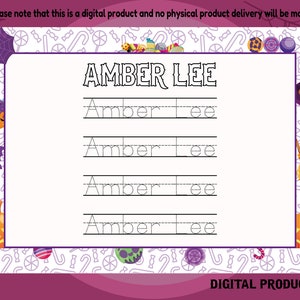 Custom Name Tracing Sheet, Halloween Themed Printable Name Writing ...