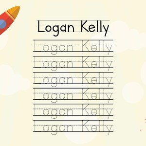 Personalized Name Tracing Worksheet, Preschool Writing Activity Page ...