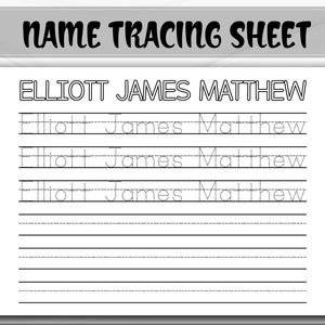 Personalized Name Tracing Worksheet: Handwriting Practice (digital ...
