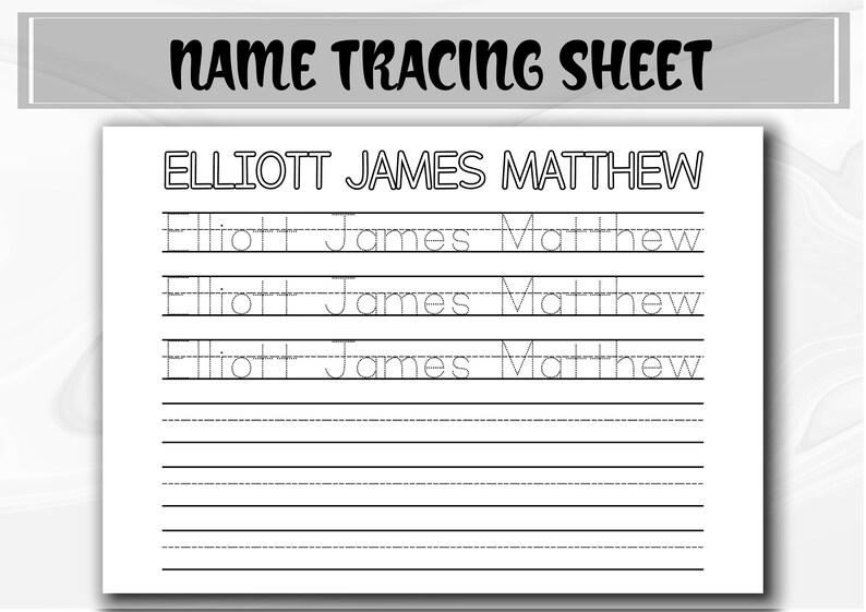 Personalized Name Tracing Sheet for Preschool, Custom Learn to Write ...