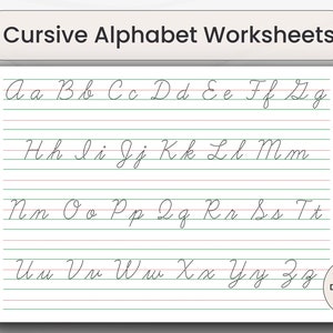 Cursive Alphabet Letter Tracing Worksheets, Printable Cursive ...