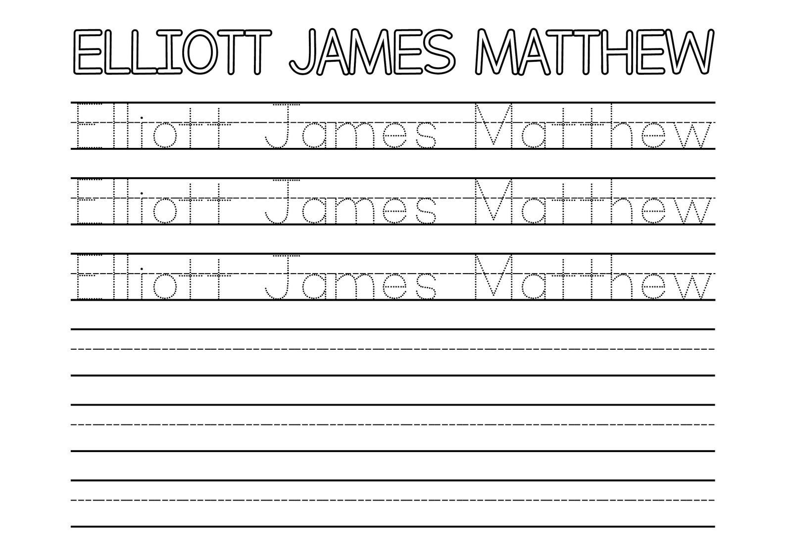 Personalized Name Tracing Sheet for Preschool, Custom Learn to Write ...