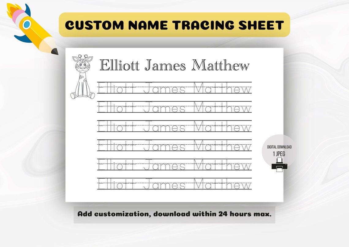 Printable Preschool Name Tracing Worksheet, Custom Name Tracing ...