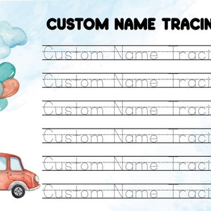 Custom Name Trace Worksheet, Personalized Handwriting Practice for Kids ...