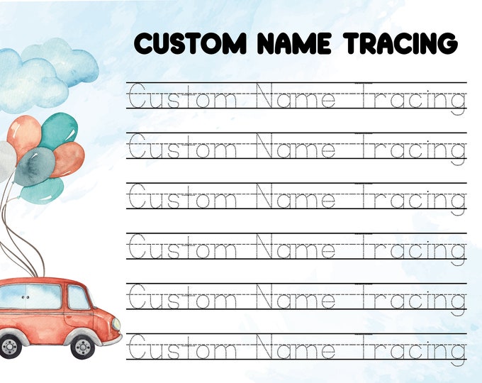 Custom Name Trace Worksheet: Handwriting Practice (printable) - Etsy