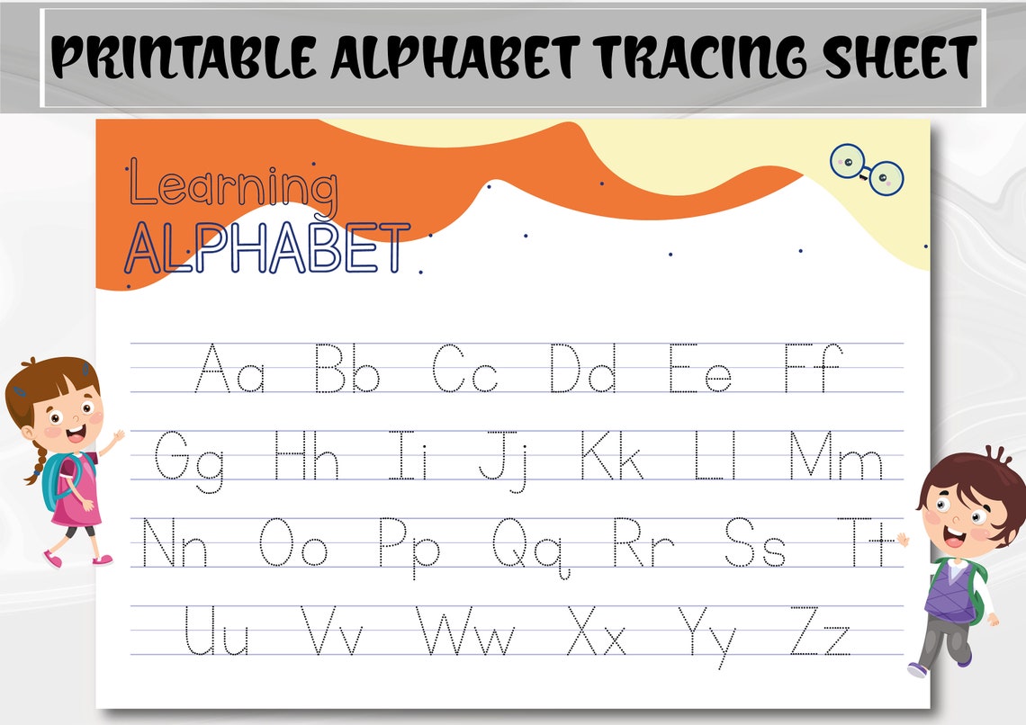 Printable Alphabet Tracing Sheet, Preschool Learning Activity Page, ABC ...