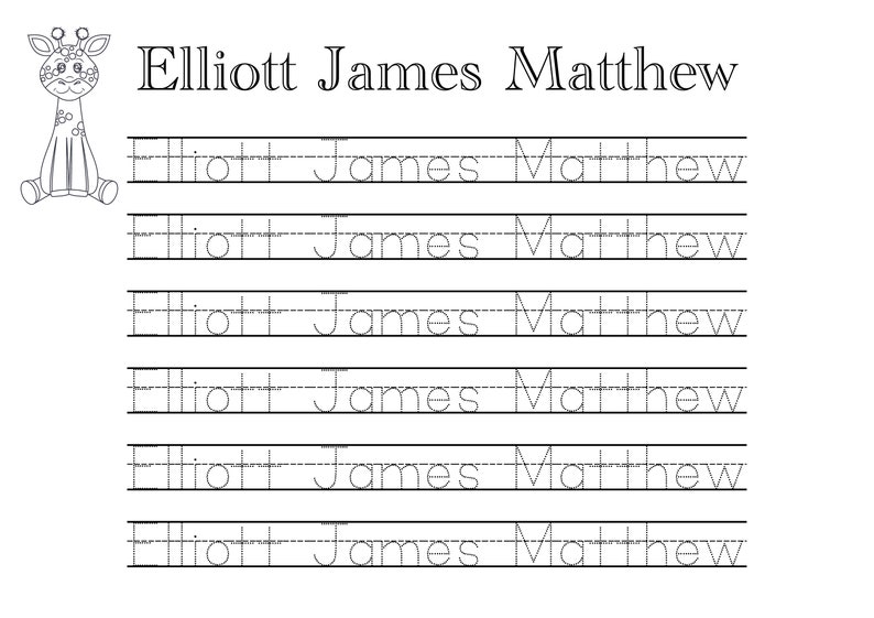 Printable Preschool Name Tracing Worksheet, Custom Name Tracing ...