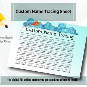 Custom Educational Tracing Sheet Personalized Trace Name - Etsy