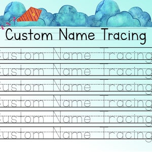 Custom Educational Tracing Sheet Personalized Trace Name - Etsy