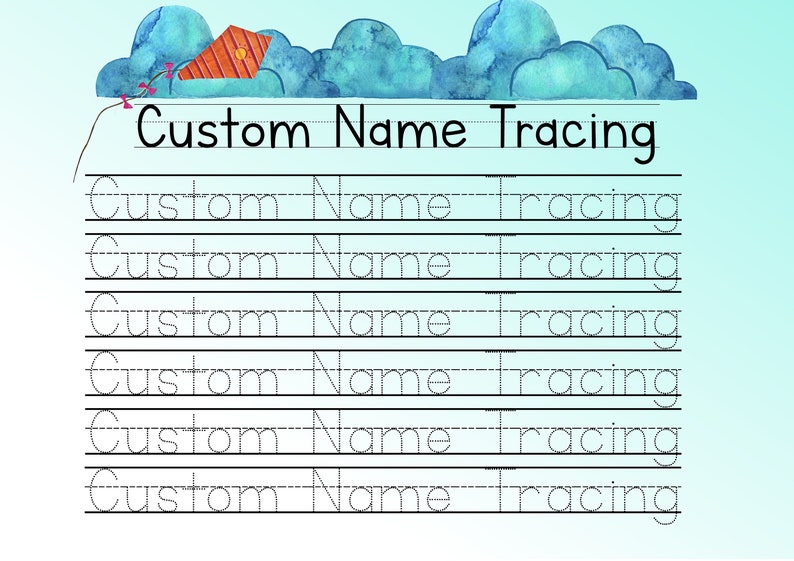Custom Educational Tracing Sheet Personalized Trace Name - Etsy