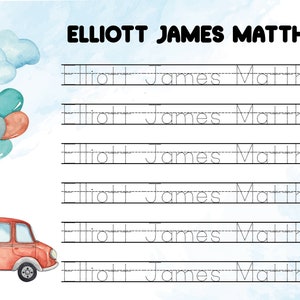 Custom Name Trace Worksheet, Personalized Handwriting Practice for Kids ...
