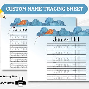 Custom Educational Tracing Sheet, Personalized Trace Name Worksheet ...