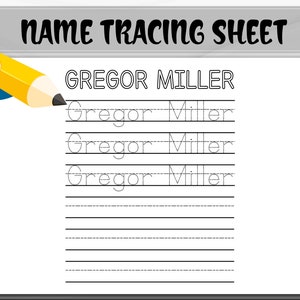 Personalized Name Tracing Worksheet: Handwriting Practice (digital ...