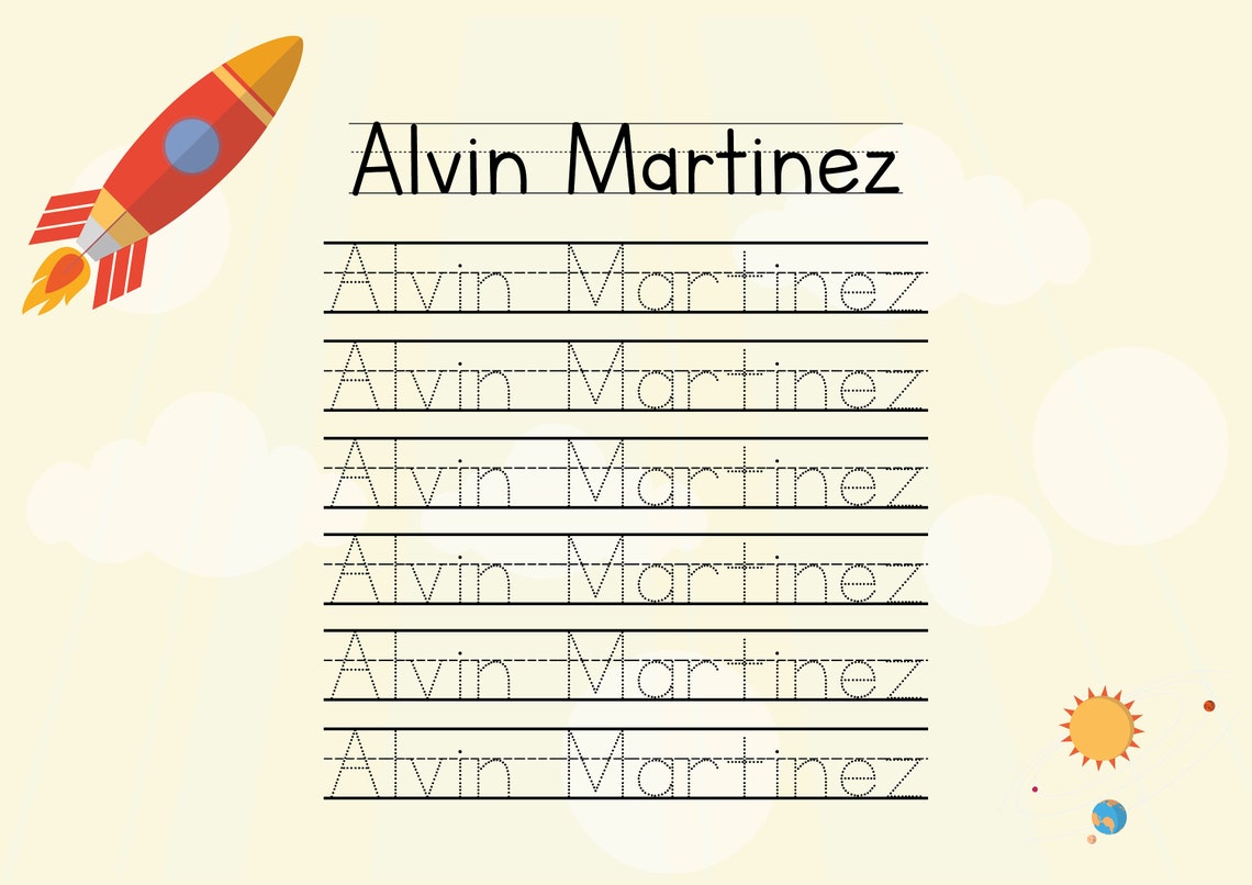 Personalized Name Tracing Worksheet, Preschool Writing Activity Page ...