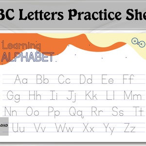 Printable Alphabet Tracing Sheet, Preschool Learning Activity Page, ABC ...