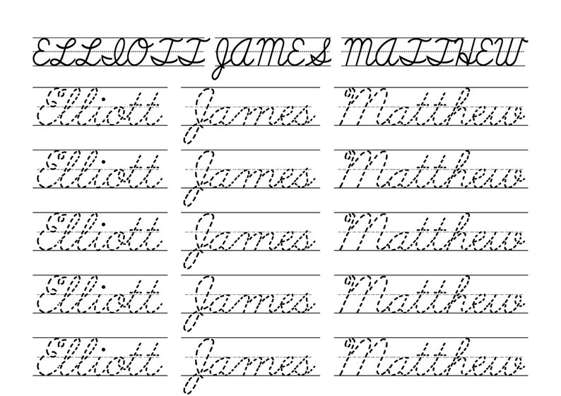 Custom Cursive Name Tracing Worksheet: Preschool Handwriting (digital ...