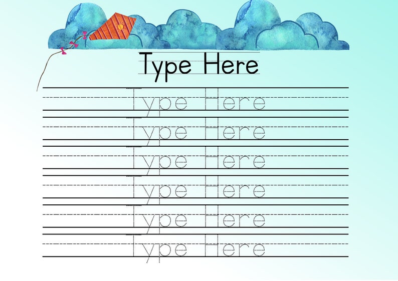 Custom Educational Tracing Sheet Personalized Trace Name - Etsy