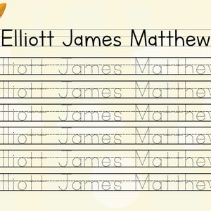 Personalized Name Tracing Worksheet, Preschool Writing Activity Page ...