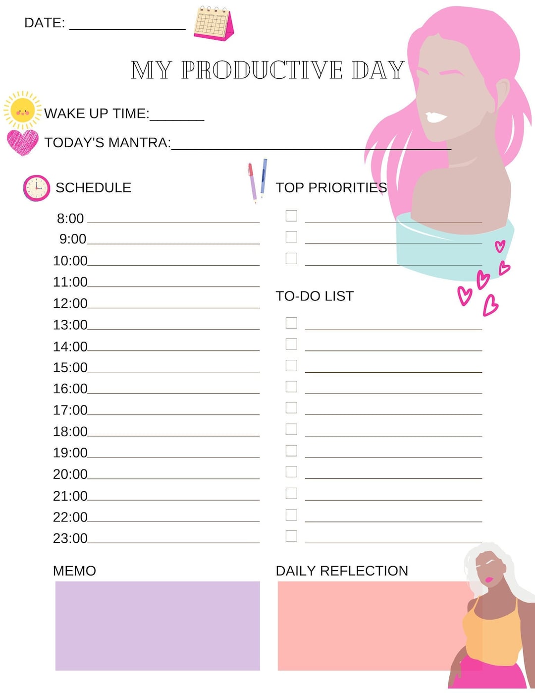 My Productive Day Printable to Do List Productivity Download - Etsy