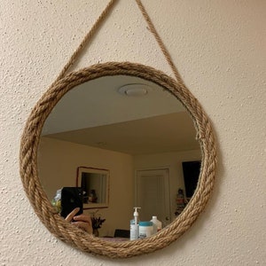 Round Nautical Mirror Rope / Bathroom Vanity Mirror / Living Room ...