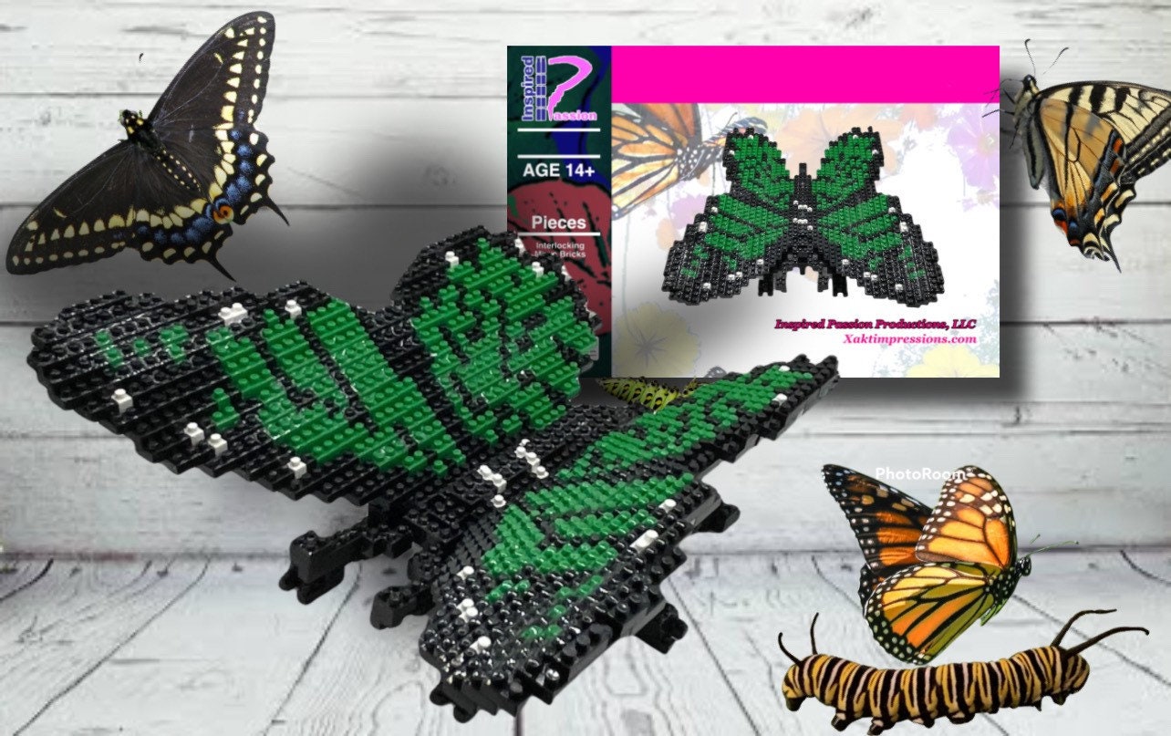 Microblock Butterfly Models, Interlocking Brick Models by Inspired ...