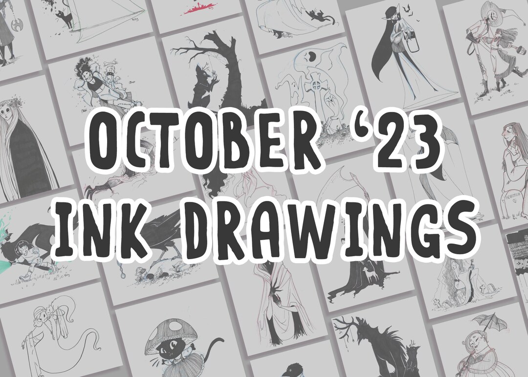 October 2023 Ink Drawings [ORIGINAL ART] - Etsy