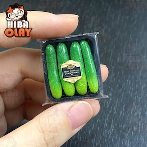 Dollhouse Miniature Polymer Clay Food Supermarket Cucumber Realistic ...