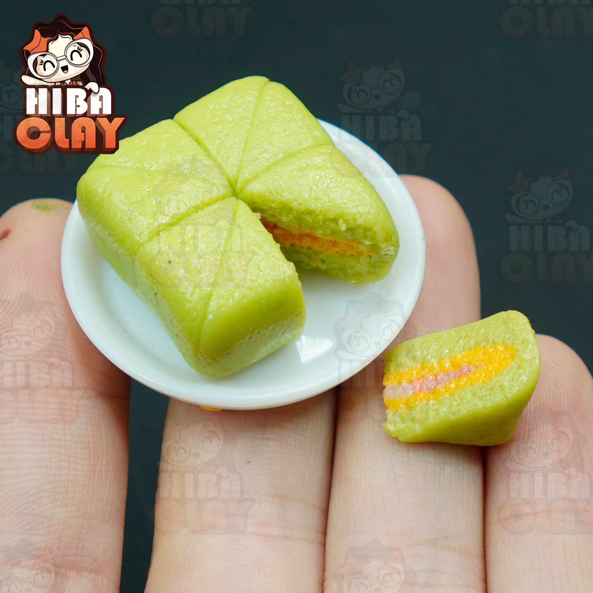 Dollhouse Miniature Banh Chung and Banh Tet Polymer Clay Food Model ...