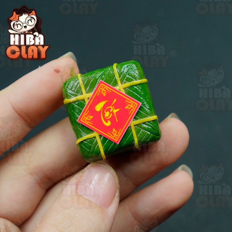 Dollhouse Miniature Banh Chung and Banh Tet Polymer Clay Food Model ...
