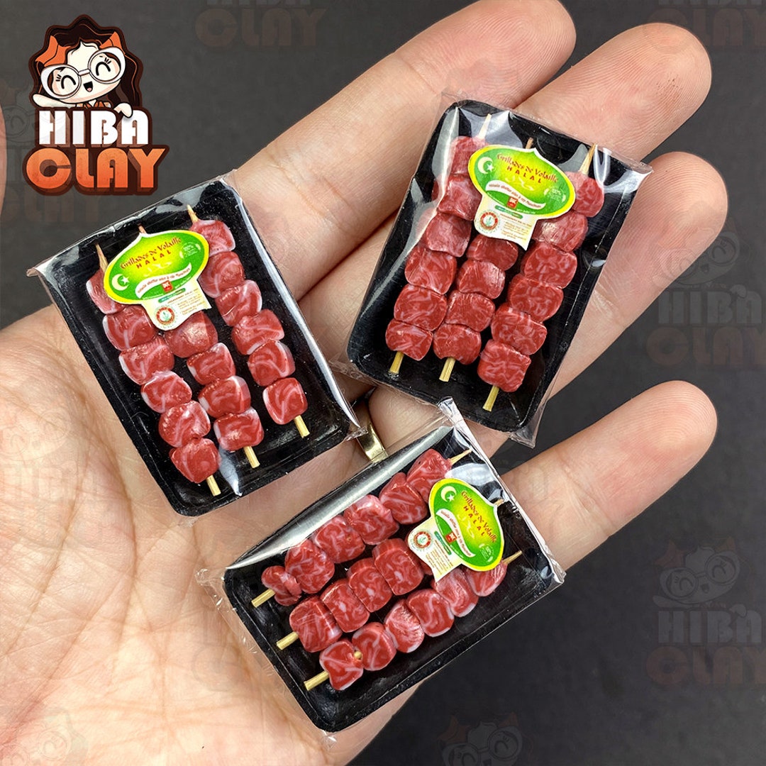 Dollhouse Miniature Polymer Clay Meat Skewers Food, Handmade Mini Food ...