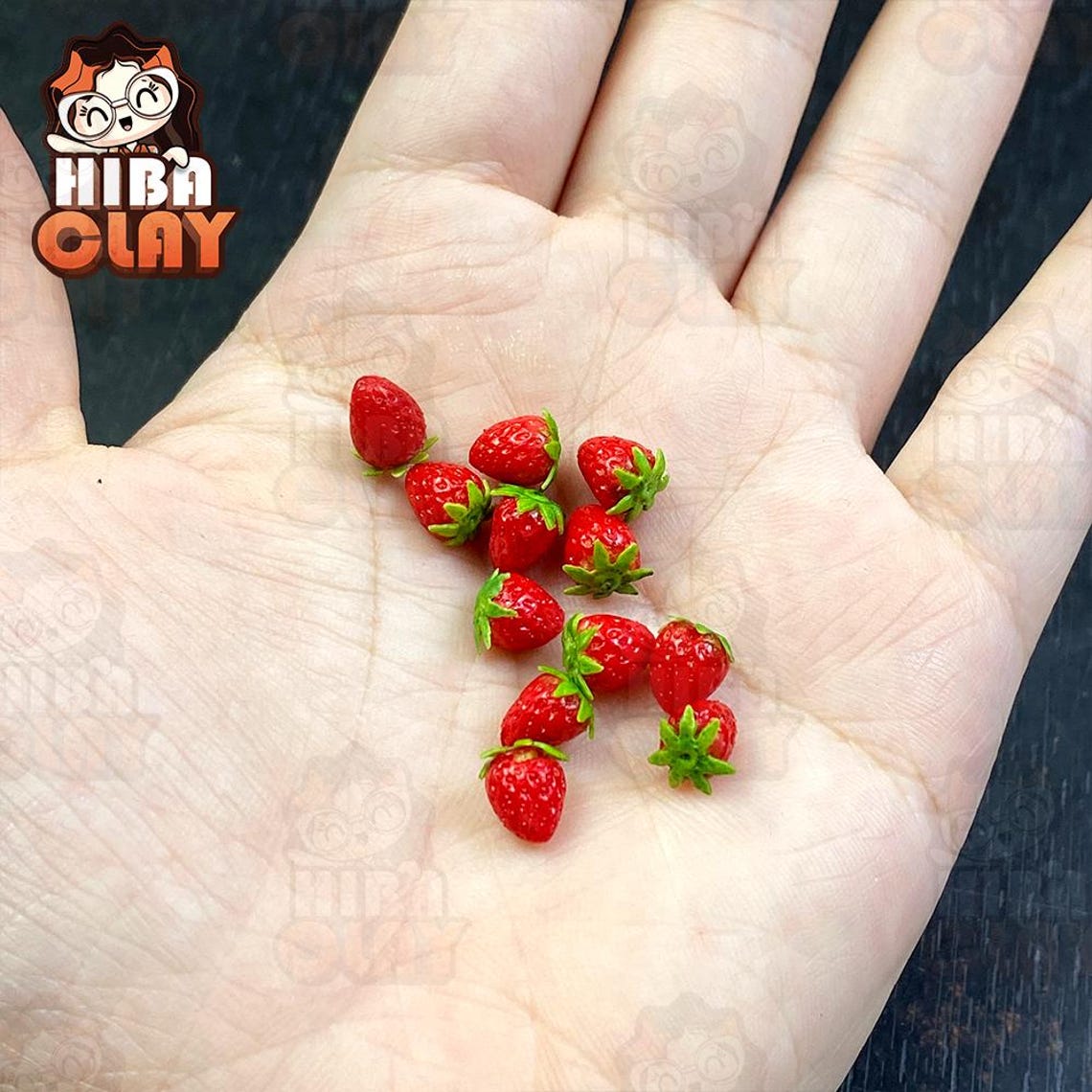 Dollhouse Miniature Polymer Clay Food Supermarket Strawberry Realistic ...