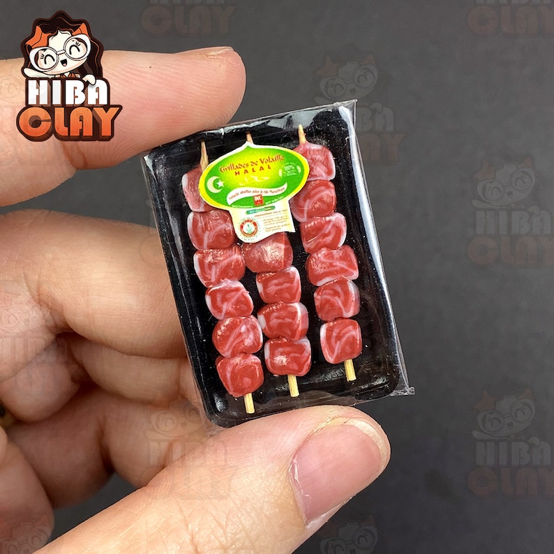 Dollhouse Miniature Polymer Clay Meat Skewers Food, Handmade Mini Food ...