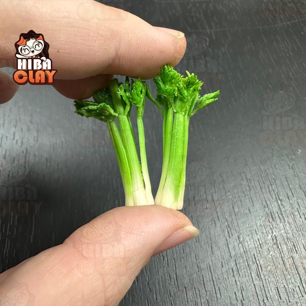 Dollhouse Miniature Celery Polymer Clay Food Realistic Mini Vegetable ...