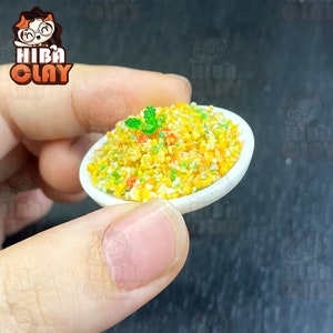 Dollhouse Miniature Polymer Clay Food Mixed Fried Rice Miniature Food ...