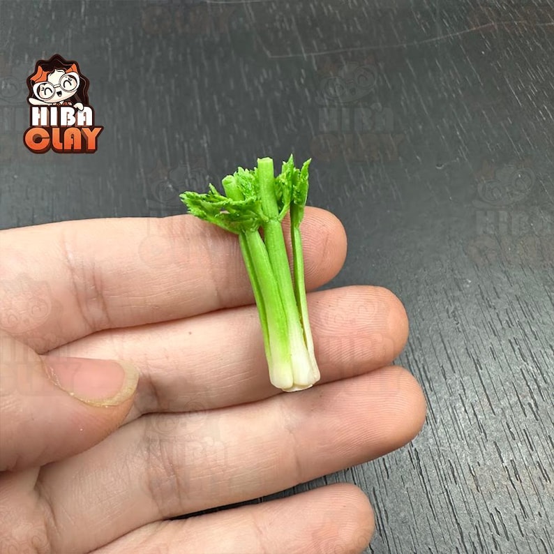 Dollhouse Miniature Celery Polymer Clay Food Realistic Mini Vegetable ...