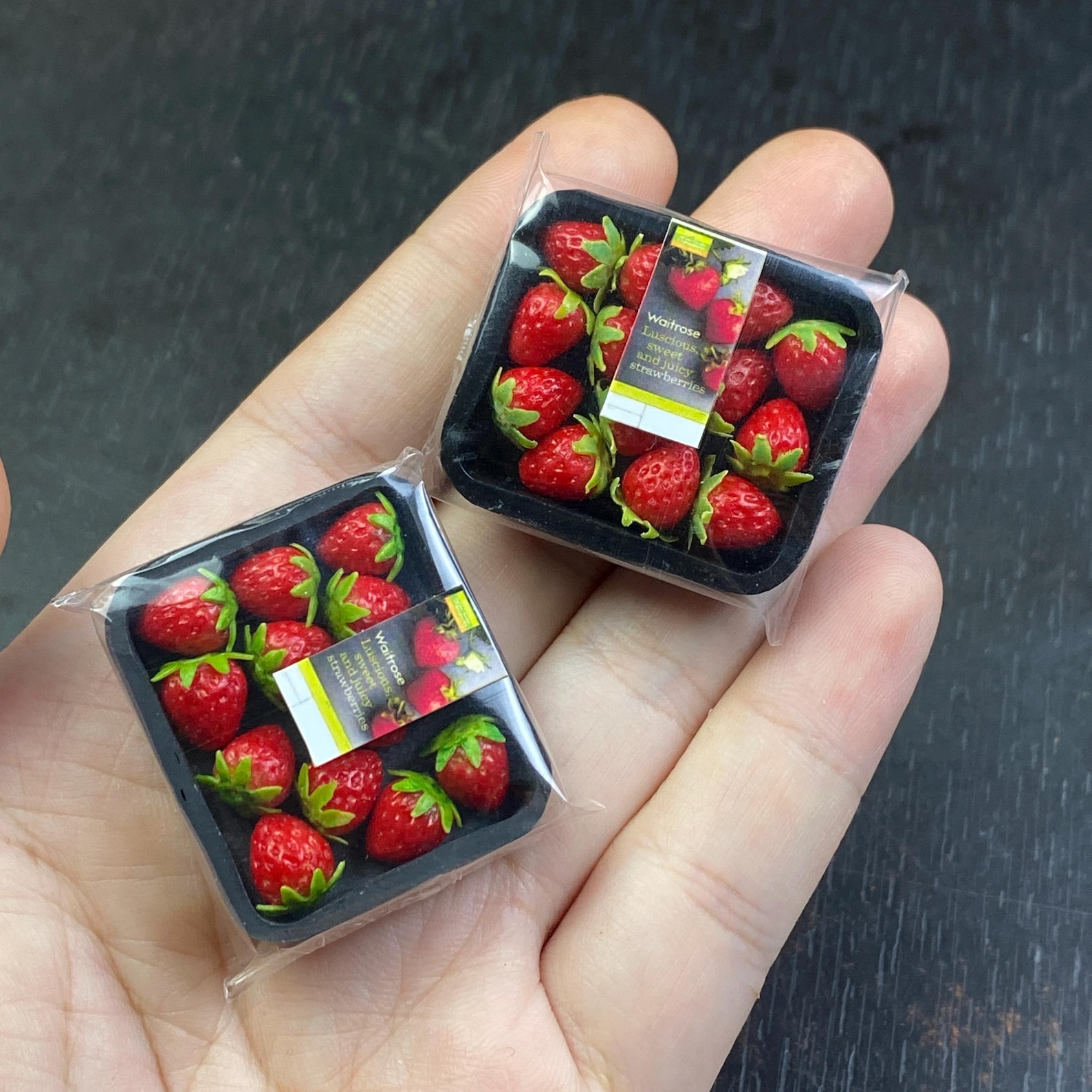 Dollhouse Miniature Polymer Clay Food Supermarket Strawberry Realistic ...