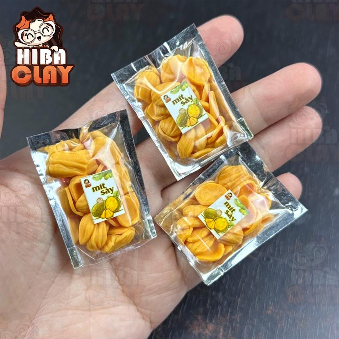 Miniature Dried Jackfruit Package Dollhouse Food, Handmade Polymer Clay ...