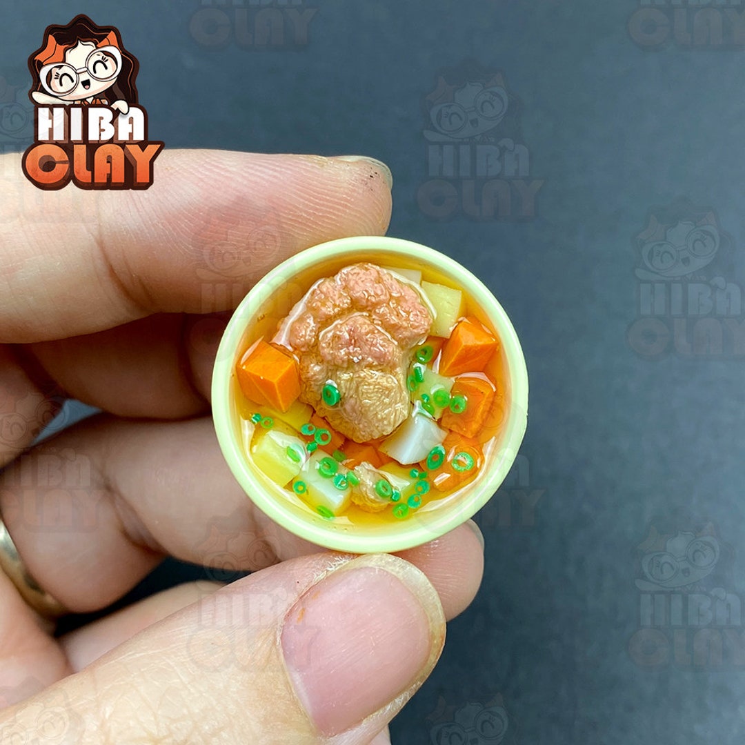 Dollhouse Miniature Polymer Clay Food Mini Food Bowl Model of Stewed ...