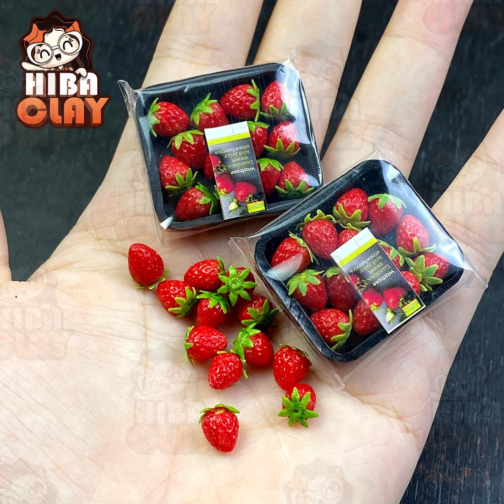 Dollhouse Miniature Polymer Clay Food Supermarket Strawberry Realistic ...
