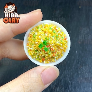 Dollhouse Miniature Polymer Clay Food Mixed Fried Rice Miniature Food ...
